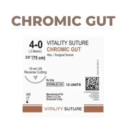 4-0 Chromic Gut Suture 3/8 Reverse Cutting 27" - Vitality™ — Global ...
